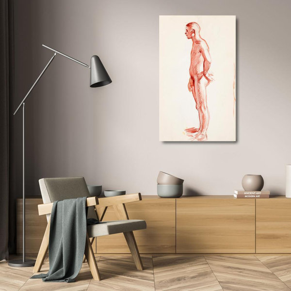 Astoria Grand "Standing Naked Man from the Side, Sketch" by Magnus Enckell - Gallery Wrap Canvas ...
